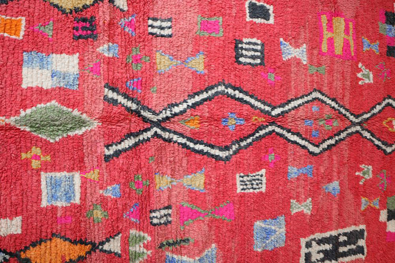 Tapis berbère marocain rouge en pure laine | AFKliving