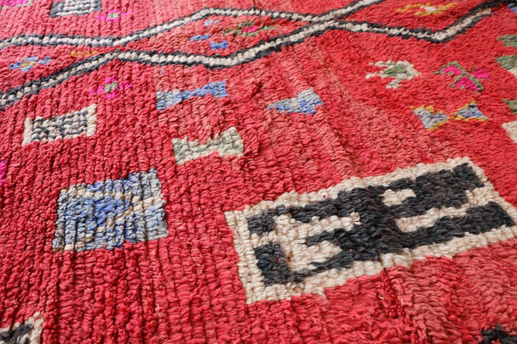 Tapis berbère marocain rouge en pure laine | AFKliving